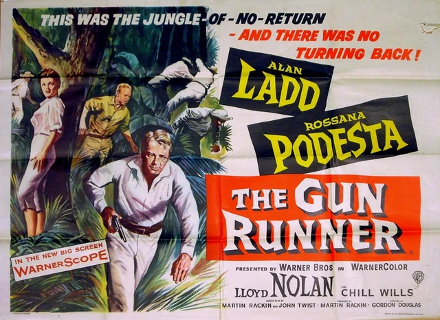 GUN RUNNER 1956 Alan Ladd, Rossana Podestà, Lloyd Nolan UK QUAD POSTER EUR 339,69 - PicClick DE