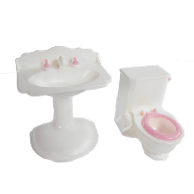 VINTAGE 1996 BARBIE Potty Training Kelly 16066 Toilet & Sink 90s ...