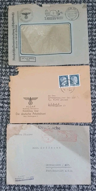 ORIGINAL GERMAN WW2 Envelopes Nsdap Oberdonau .+ Berlin + Munich £9.99 ...