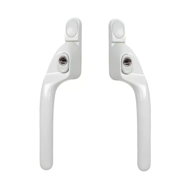 UPVC WINDOW HANDLE Key Locking Fab & Fix Double Glazing Espag White PVC ...