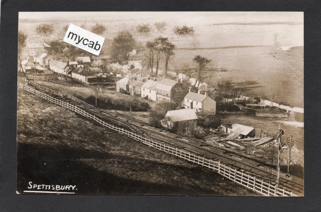 POSTCARD SPETISBURY NR Blandford Dorset railway line and village early ...
