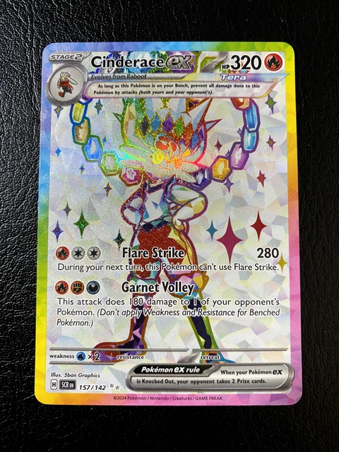 POKÉMON TCG STELLAR Crown Cinderace ex (Full Art) Rare Holo Pokemon ...