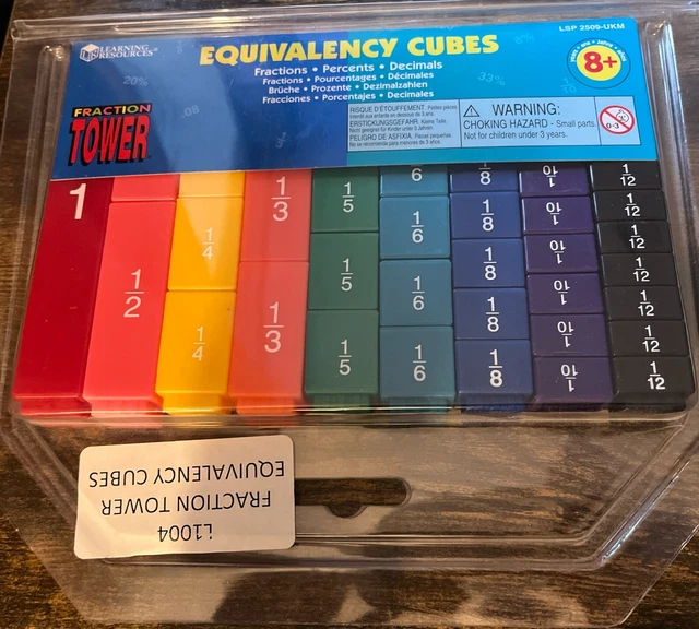 LEARNING RESOURCES FRACTION Percent Decimal Tower Equivalency Cubes 8+ New BNIB £8.99 - PicClick UK