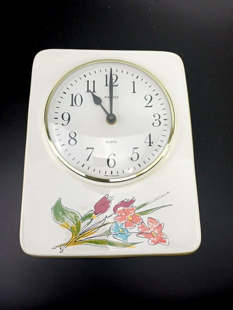 VINTAGE KIENZLE QUARTZ Küchenuhr Keramik Wanduhr batteriebetrieben ...