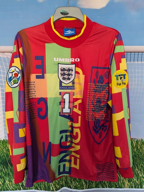 ENGLAND GOALKEEPER EURO 96 Football Shirt JERSEY 1996 1995 Seaman 1 ...
