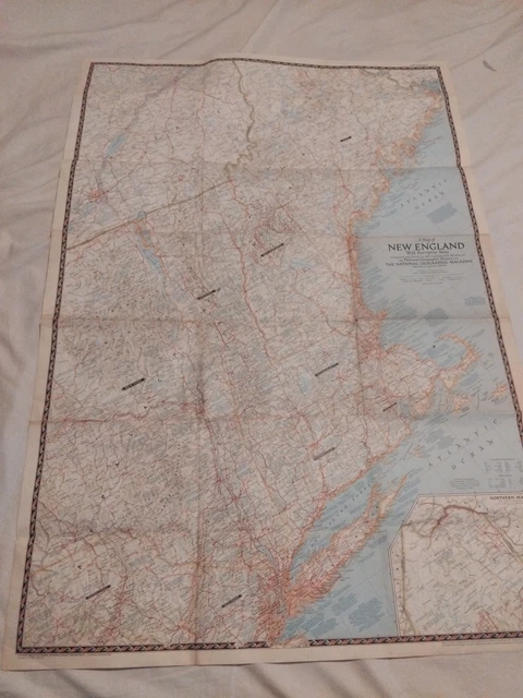 NATIONAL GEOGRAPHIC MAGAZINE Issue June 1955 New England Map £3.00 ...