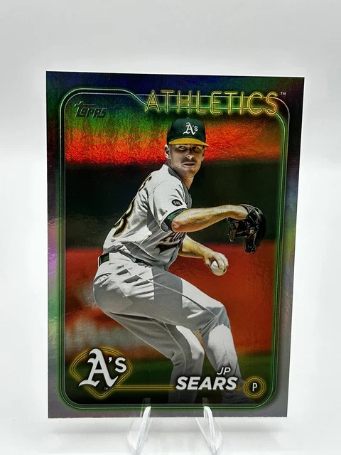 JP SEARS 2024 Topps Series 1 feuille arc-en-ciel parallèle #80 Oakland ...