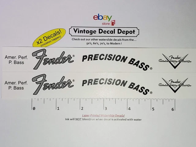 FENDER AMERICAN ORIGINAL 50's Precision Bass Headstock Waterslide Decal ...