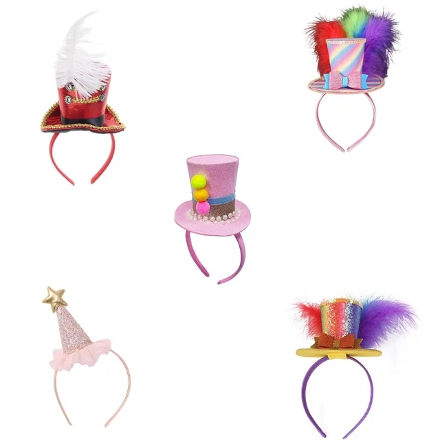 ELASTIC MINI TOP Hat Headbands With Sequined Design For Costume Party ...