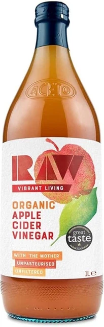 RAW HEALTH ORGANIC Apple Cider Vinegar with the Mother - 1L £5.99 ...