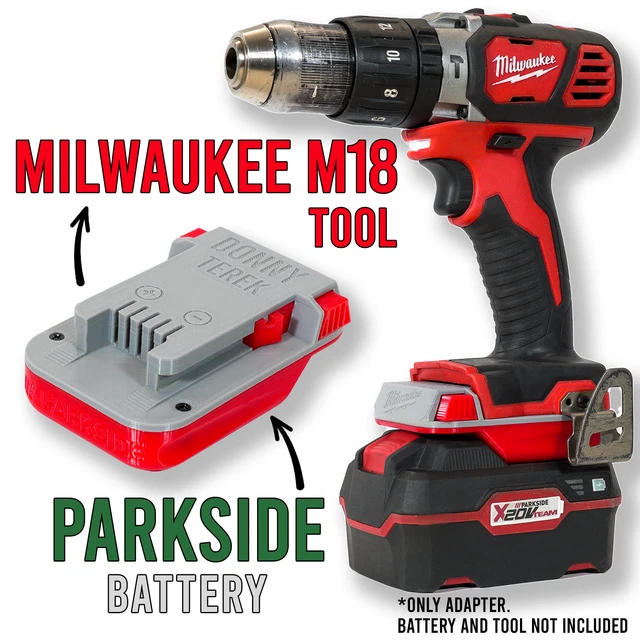 ADAPTER FOR LIDL Parkside X20V Battery to Milwaukee M18 Power Tool ...