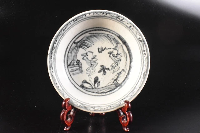 T8034: CHINESE BLUE&WHITE Person Muffle painting PLATE/dish £36.98 ...