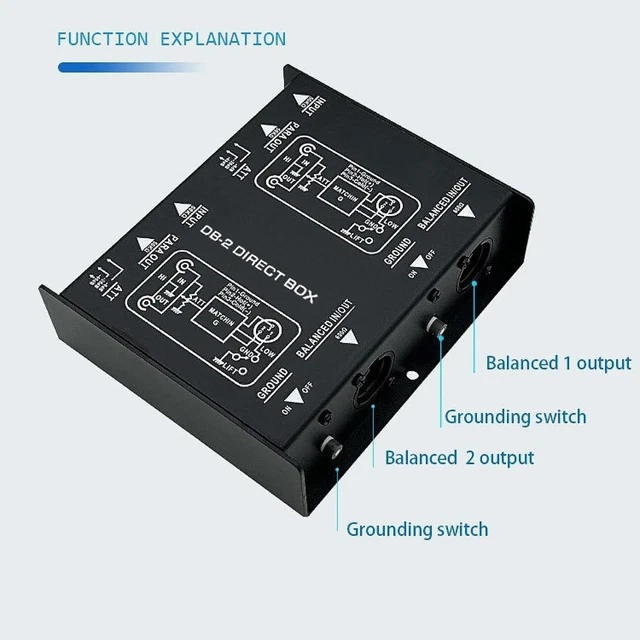 DB2 PASSIVE DI Box Double Channel Stl Transformer 18Hz-40KHz ...