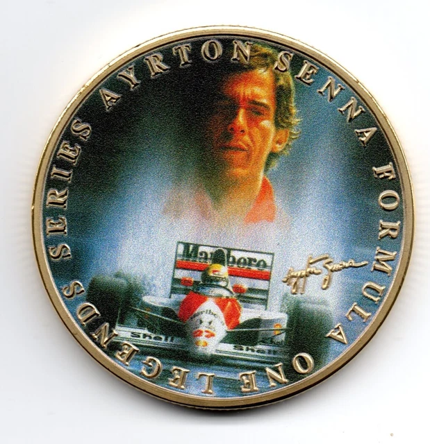 AYRTON SENNA LEWIS Hamilton Gold Coin Autographed Formula 1 Motor Car ...
