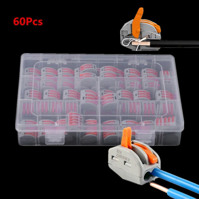 60X CAR ELECTRICAL Connector Wire Block Clamp Terminal Cable Reusable ...