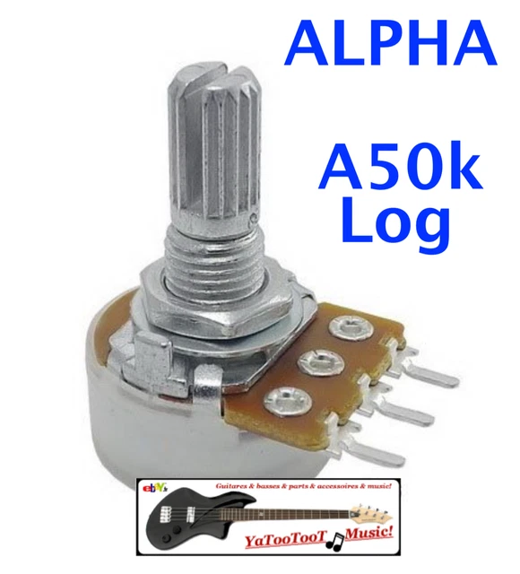 ALPHA A50K MINI POTENTIOMETRE SPLIT SHAFT - log - guitare EUR 8,90 ...