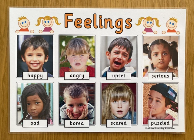 FEELINGS EMOTIONS A4 Poster EYFS /KS1 /SEN Childminder Nursery Teaching ...