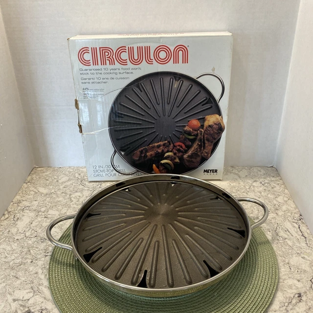CIRCULON STOVE TOP Indoor Grill Non-Stick Hi-Low System 12 Inch Round ...