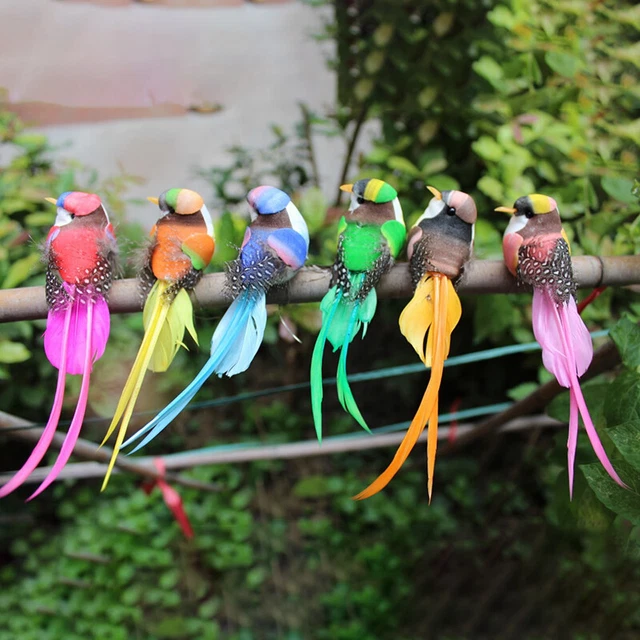 SIMULATION FEATHER BIRDS Models Fake Artificial Foam Animal Home Garden ...