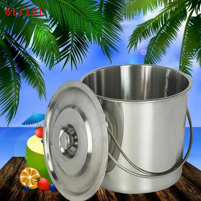 6 LITER EDELSTAHLEIMER Milcheimer Futtereimer mit Deckel Für Küche ...