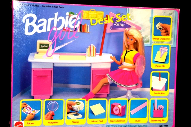 MIB NRFB BARBIE Girl Desk Set #7241 Arco Toys, China, 1991 $69.99 ...