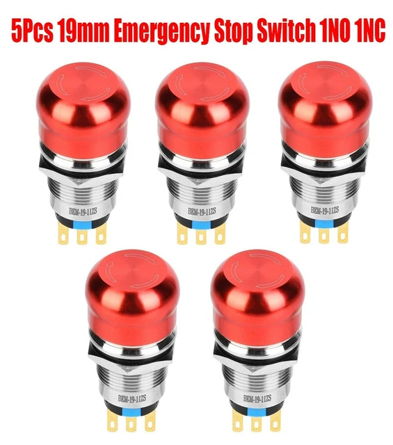 PUSH BUTTON EMERGENCY Stop Button Replacement Self-locking Rotary ...