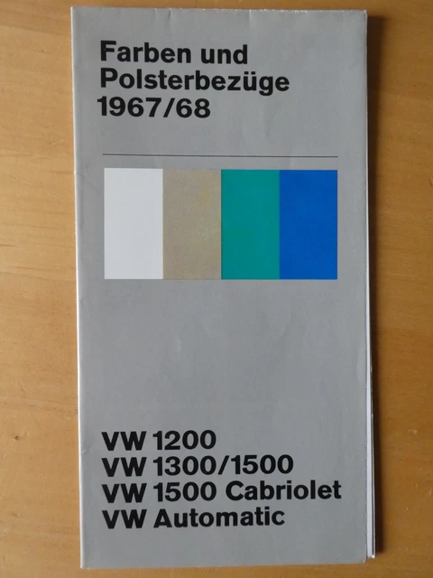 ORIGINAL VW KÄFER CABRIO Farbtabelle FARBKARTE 1967 1968 Farbmuster Prospekt EUR 48,00 - PicClick DE