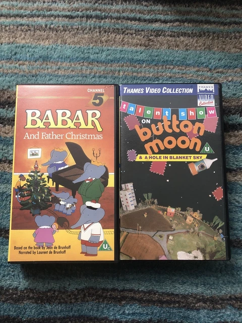 BUTTON MOON VHS Vintage Retro VHS Video A Hole In Blanket Sky & BABAR £ ...