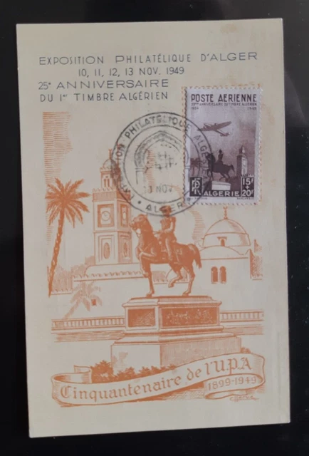 ALGÉRIE 1949 CARTE de l'Exposition Philatélique d' Alger EUR 5,00 - PicClick FR