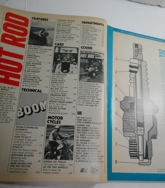HOT ROD MAGAZINE March 1973 Rat Motor Hemi Heads How To Section £3.57 ...