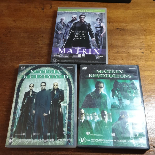 THE MATRIX + Reloaded + Revolutions Trilogy 3 DVD Lot R4 Keanu Reeves ...