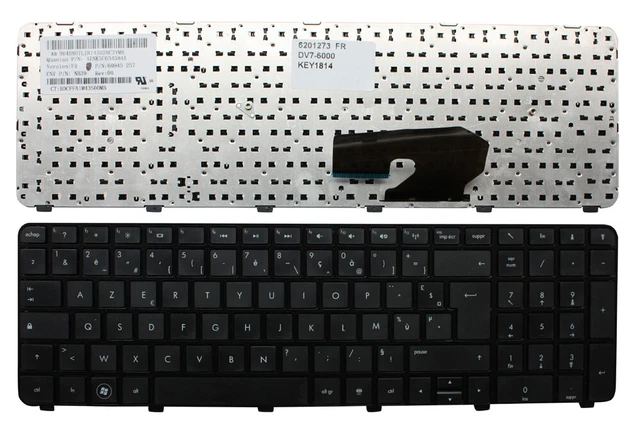 LAYOUT FRANÇAISE NOIR brillant Cadre Noir Clavier Pour HP Pavilion DV7 ...