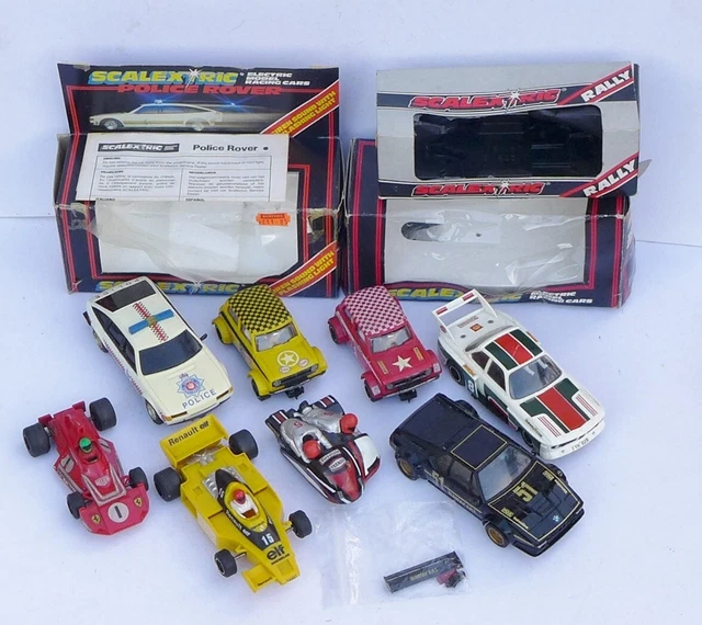COLLECTION OF VINTAGE Scalextric Cars inc: Police Rover 3500, Racing ...