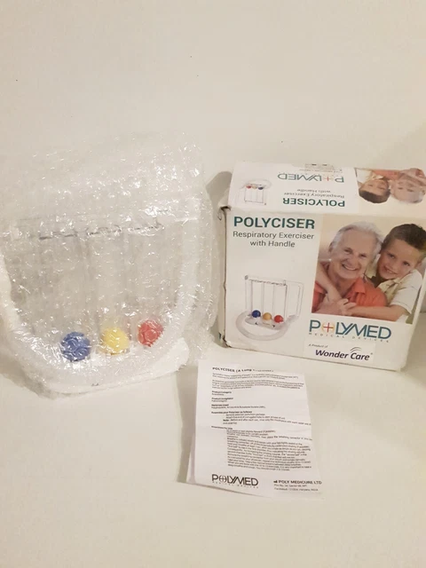 POLYMED POLYCISER BREATHING Lung Exerciser 3 Ball Respiratory Therapy £ ...