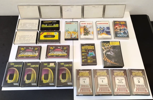LOTTO 25 CASSETTE computer anni 80 TIME COMPUTER COMMODORE 64 VIC 20 ...