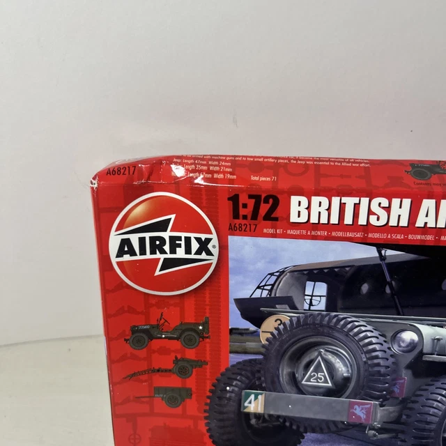 AIRFIX A68217 BRITISH Airborne Willys Jeep Model Kit 1:72 Scale New £12 ...