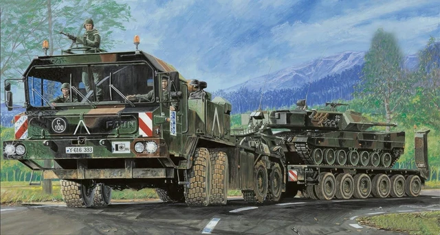 TRUMPETER 00203 MODELLBAUSATZ FAUN Elefant SLT-56 Panzer-Transporter ...