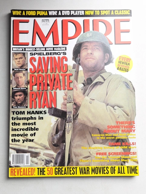 VINTAGE TOM HANKS Saving Private Ryan Empire Magazine October 1998 £9. ...