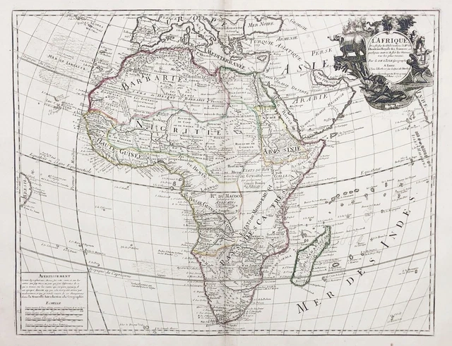 AFRICA AFRIQUE CONTINENT Delisle Carte Map 1700 Engraving EUR 517,79 ...