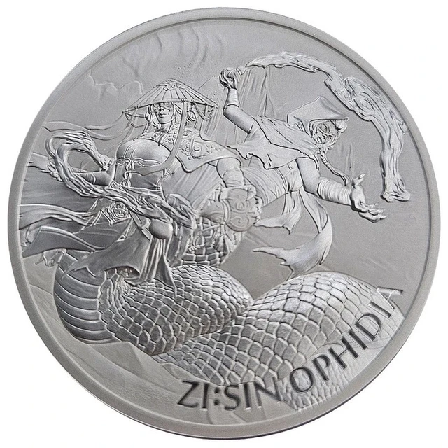 MONEDA DE UNA onza de plata pura de inversio ophidia zi sin corea del ...