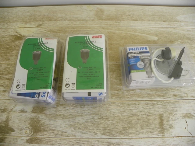 Lot De 3 Spot Led Encastrable Orientable Blanc Avec Ampoule Gu10 230v