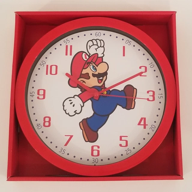 NINTENDO SUPER MARIO Brothers Wall Clock Analog Display 8-Bit Nes Video ...