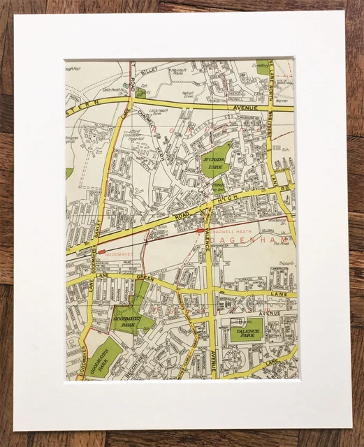 ANTIQUE 1960S LONDON Map - Mounted - ROMFORD, DAGENHAM £10.79 - PicClick UK