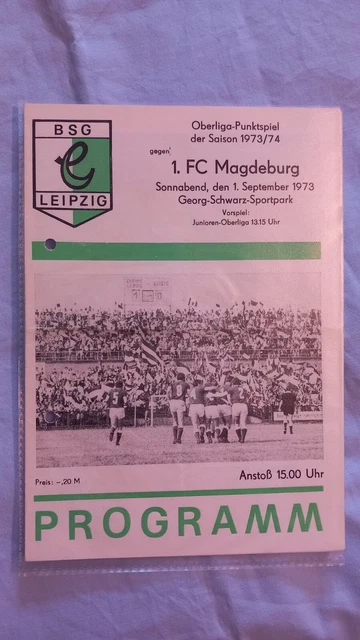 FUSSBALL OL - Progr. BSG Chemie Leipzig - 1. FC Magdeburg - 01.09.1973 ...
