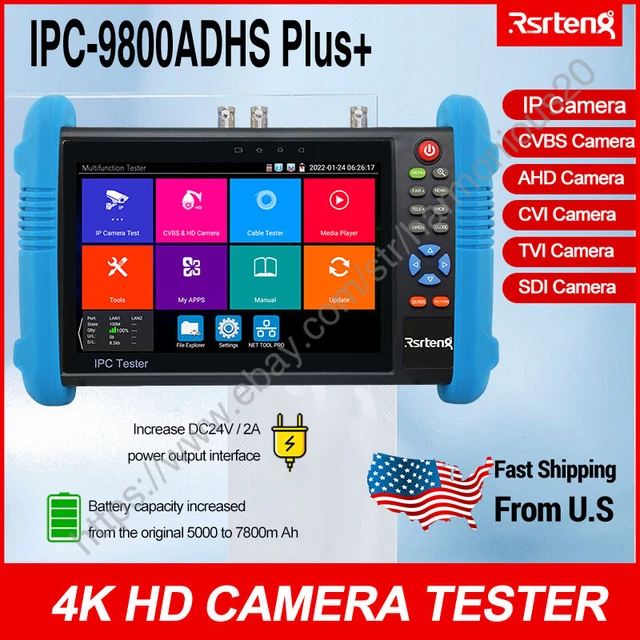 RSRTENG 4K IPC -9800 ADHS Plus Analog TVI CVI SDI AHD HDMI CCTV Tester ...