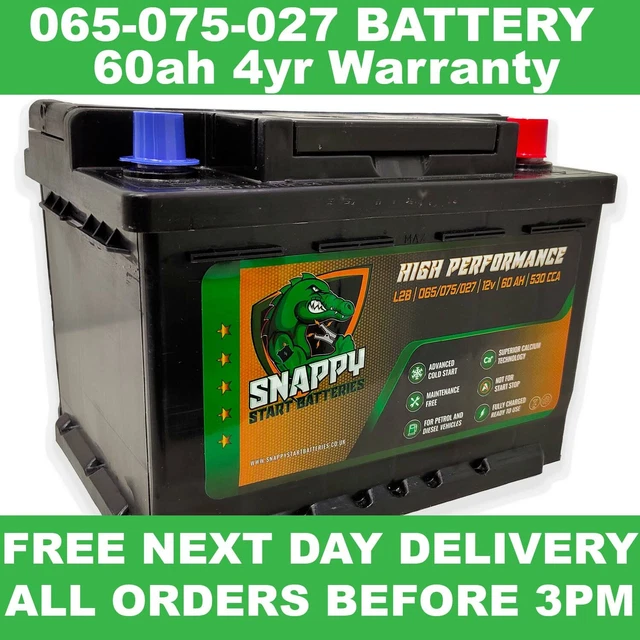 AUDI A3 A4 Lion 075 027 065 Car Battery 60Ah 520 Cca 12V Heavy Duty O.e ...