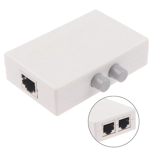 MINI 2 PORT RJ45 RJ-45 Network Switch Ethernet Network Box Switcher 2 ...