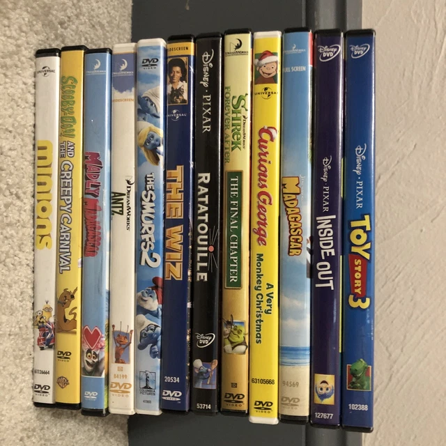 LOT OF 12 DVDs~ Cartoon Children Classic Animated Kids Disney Pixar ...