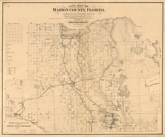 1887 MAP| NEW map of Marion County, Florida| Cadastral Florida ...