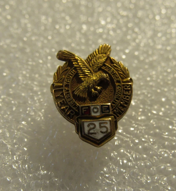 VINTAGE GOLD FILLED FOE Eagles 25 years Service Pin $5.00 - PicClick